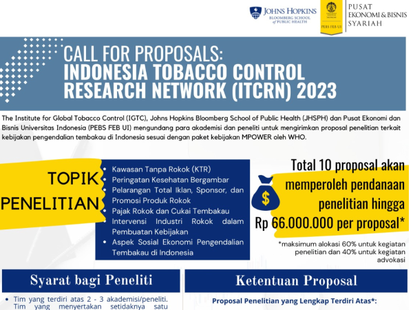 CALL FOR PROPOSALS “INDONESIA TOBACCO CONTROL RESEARCH NETWORK (ITCRN ...